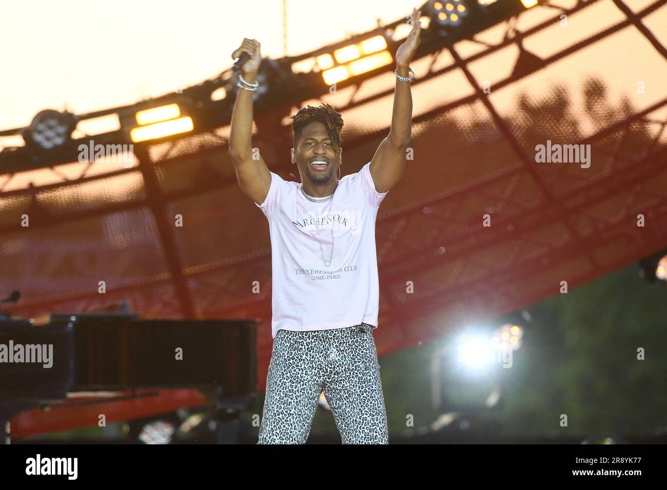 Paris, France. 22nd June, 2023. Jon Batiste on stage during Global ...