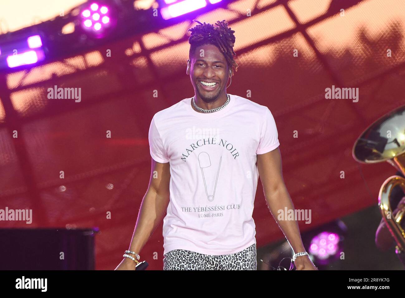 Paris, France. 22nd June, 2023. Jon Batiste on stage during Global ...