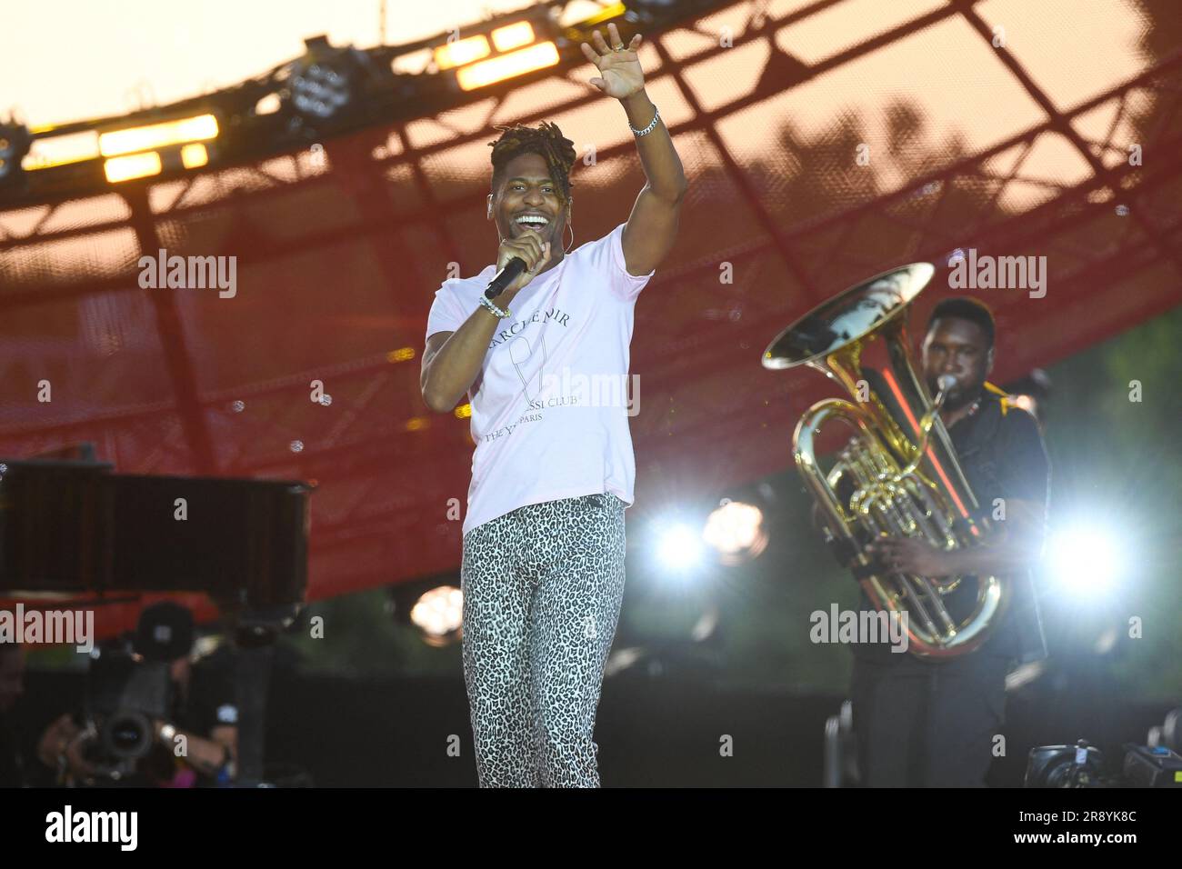 Paris, France. 22nd June, 2023. Jon Batiste on stage during Global ...