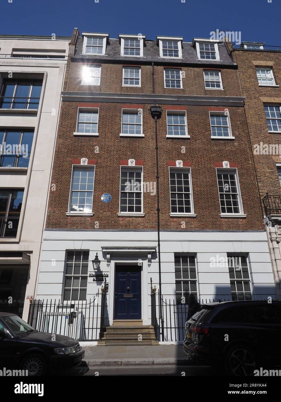 LONDON, UK - JUNE 07, 2023: Savile Row where the Beatles played their ...