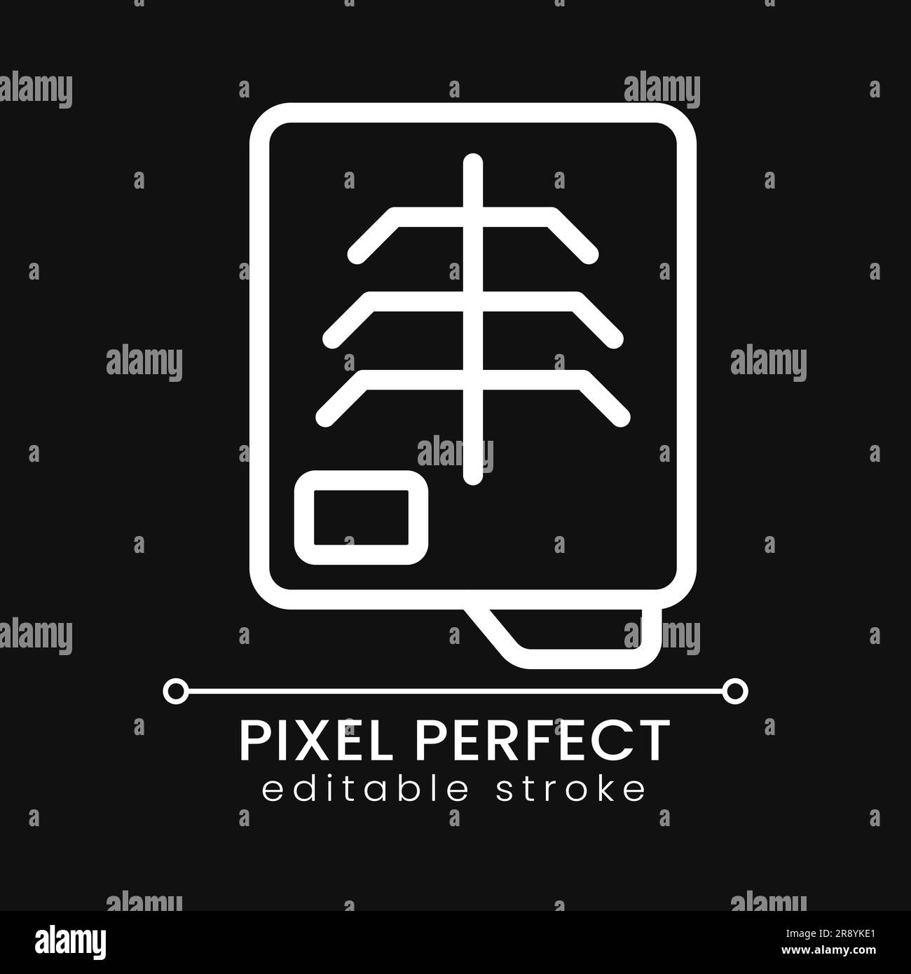 Radiography test pixel perfect white linear icon for dark theme Stock ...