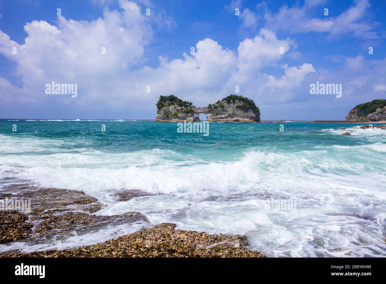 Rough seas and Engetsu Island Stock Photo - Alamy