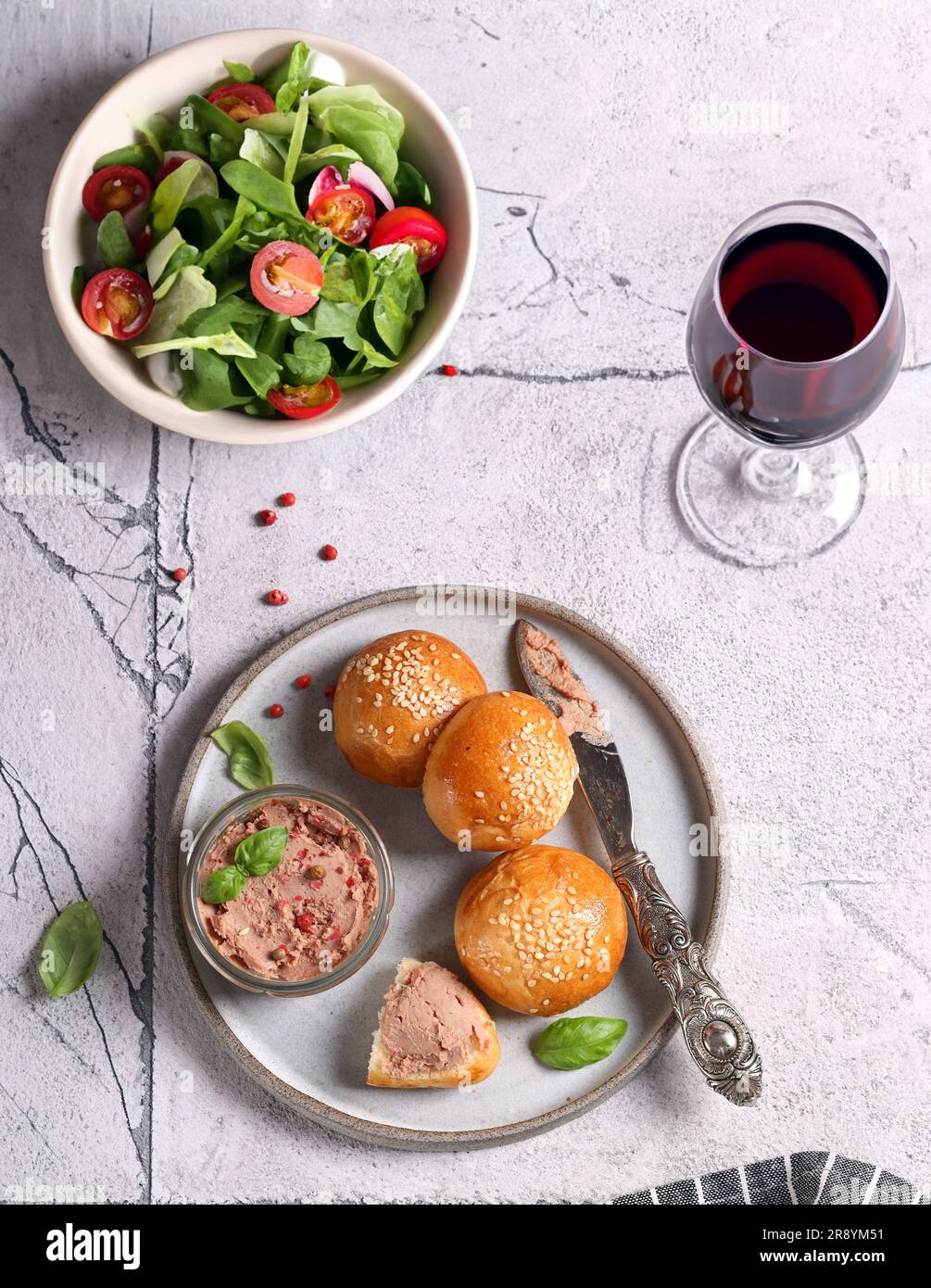 chicken liver pate appetizer for wine Stock Photo - Alamy