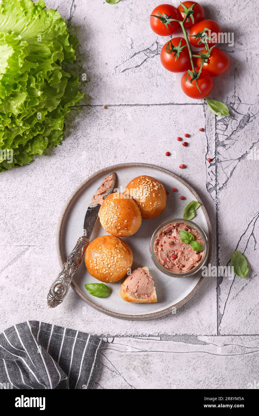 chicken liver pate appetizer for wine Stock Photo - Alamy