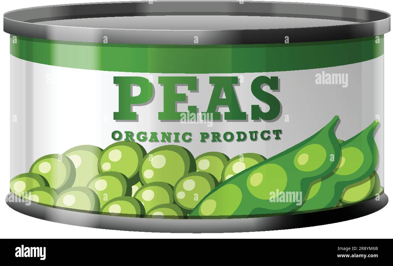 Green Peas in Food Can illustration Stock Vector Image & Art - Alamy