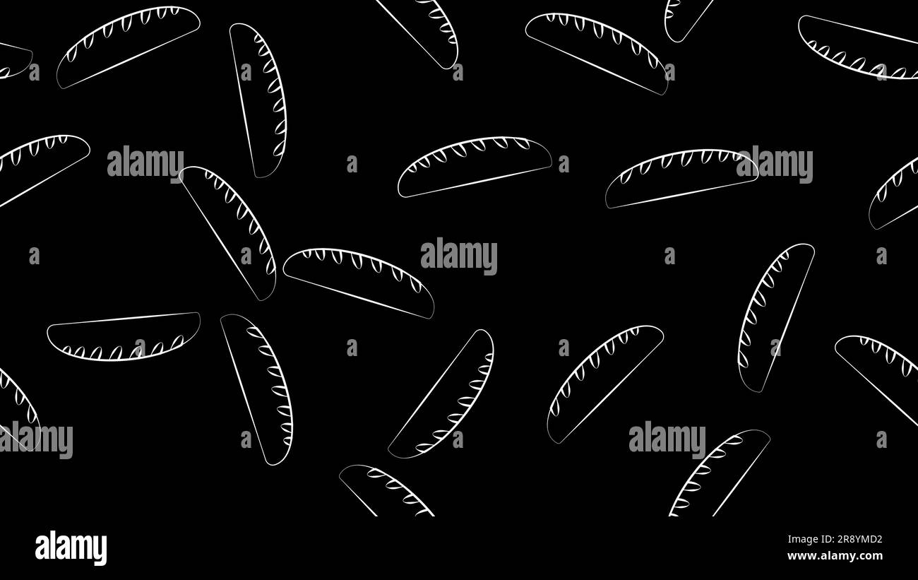 loaf on a black background, pattern. vector illustration. drawing for a ...