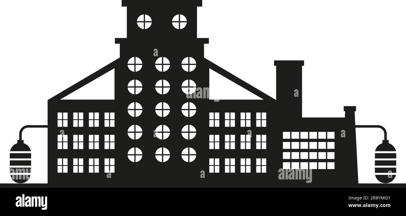 Factory, manufactury and plants vector. Storage, industrial premises ...