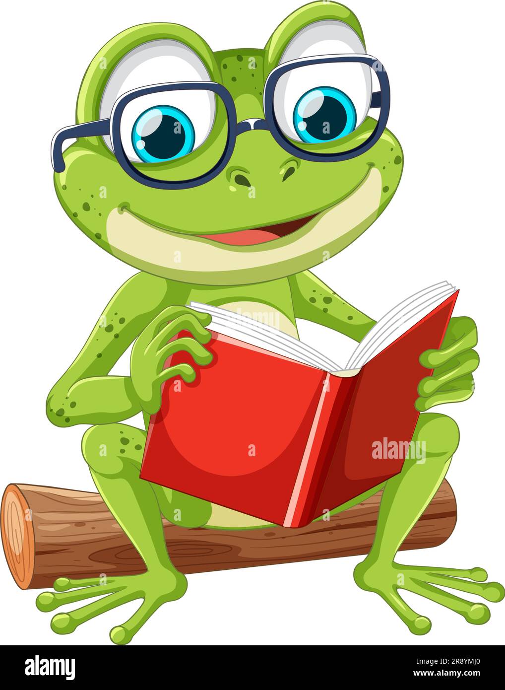 Green Frog Reading Book Vector illustration Stock Vector Image & Art ...