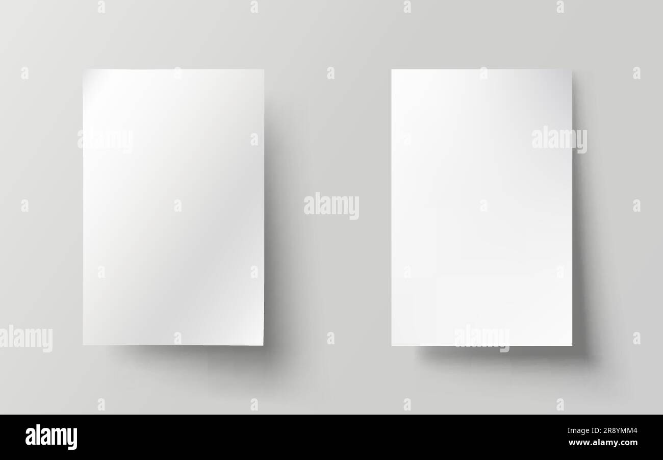 Two white sheets of paper on a gray background. Vector Stock Vector ...