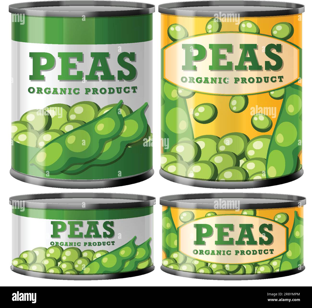 Organic Pea Food Cans Collection illustration Stock Vector Image & Art ...