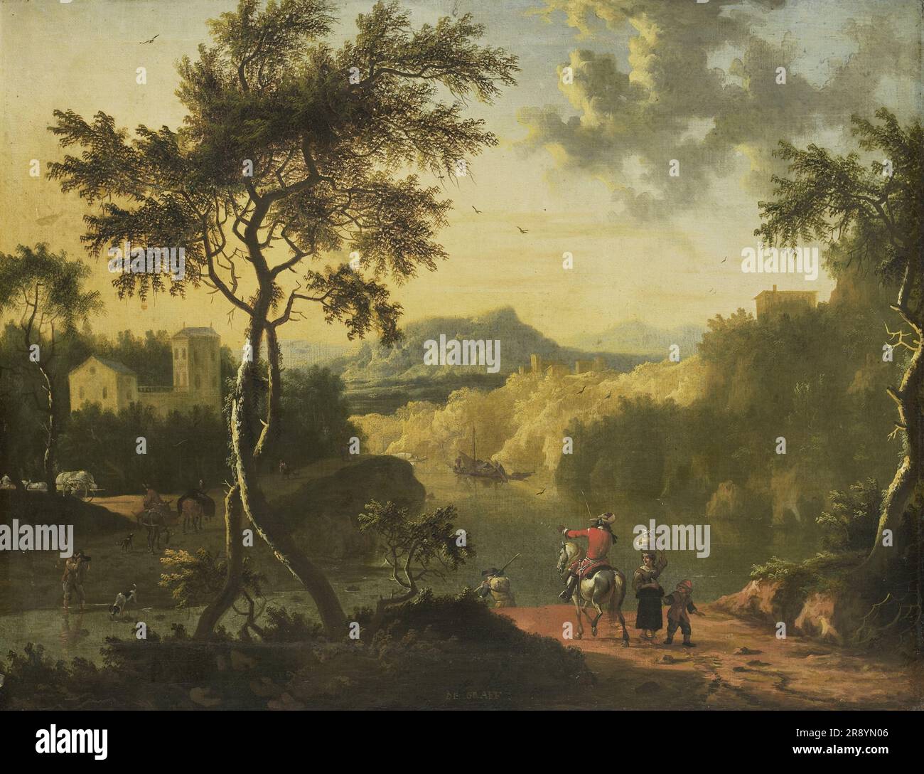 Italian Landscape, 1682-1718. Attributed to Timotheus de Graef Stock ...