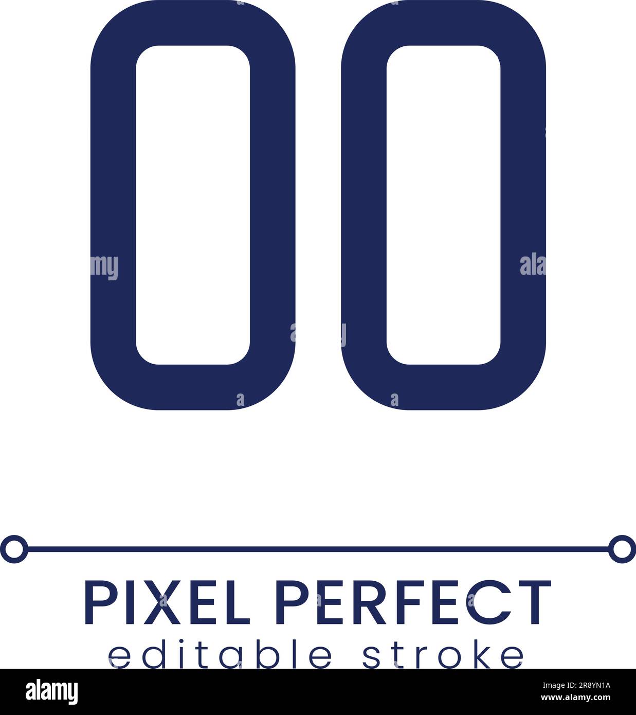 Pause button icon pixel Cut Out Stock Images & Pictures - Alamy