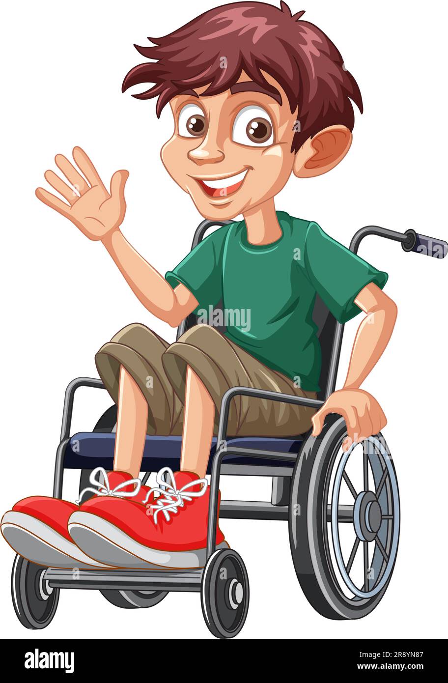 Disable man cartoon sitting on wheelchair illustration Stock Vector ...