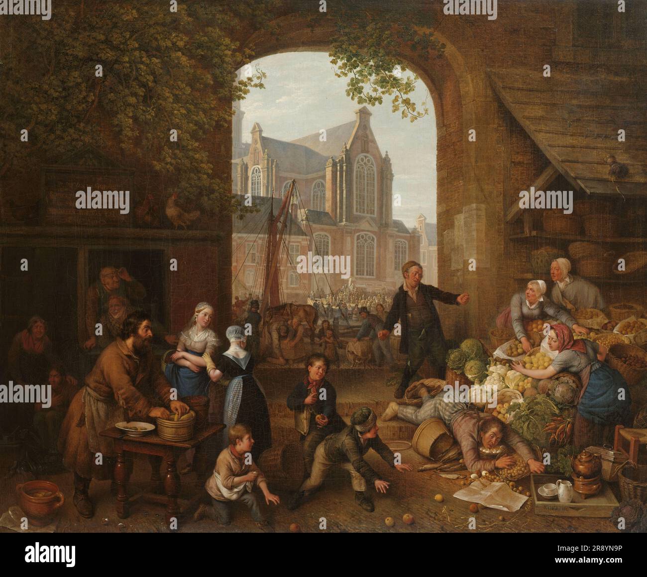 Two Drunkards at the Market near the Westerkerk in Amsterdam, 1821 ...