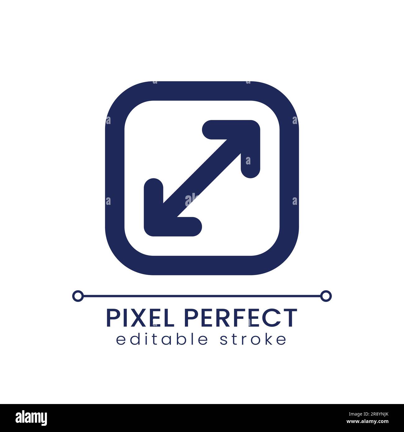 Screen enlargement pixel perfect linear ui icon Stock Vector Image & Art - Alamy