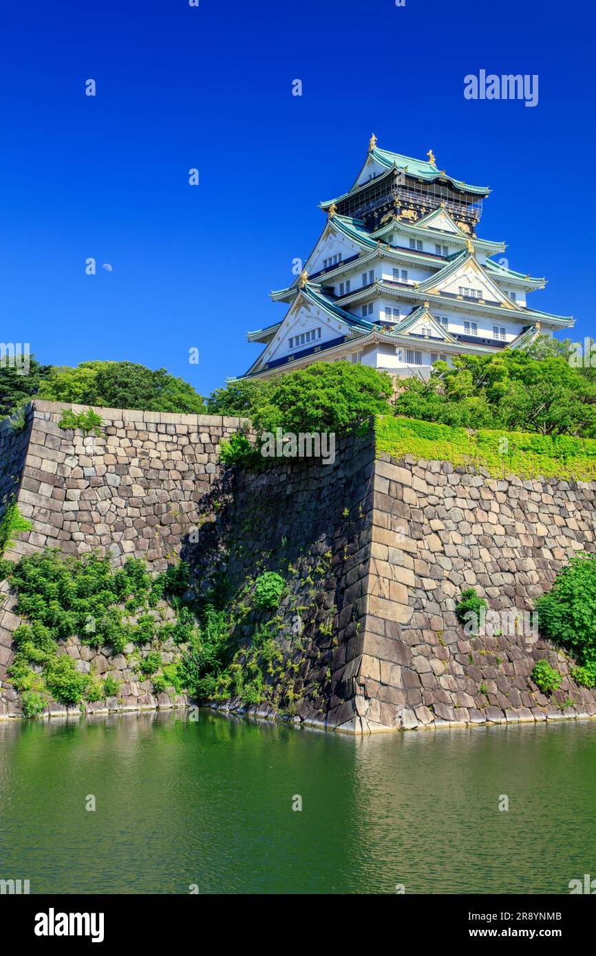 Tower of Osaka Castle and inner moat Stock Photo - Alamy