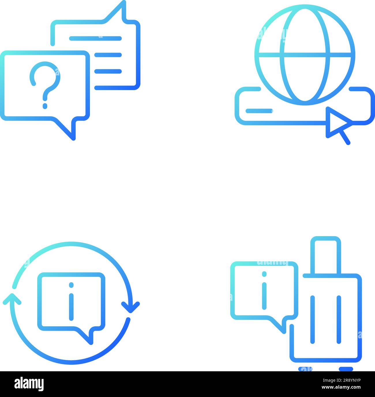 Actual information for customers pixel perfect gradient linear vector icons set Stock Vector ...