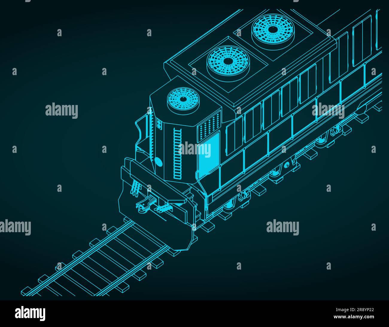 Vintage diesel locomotive Stock Vector Images - Alamy