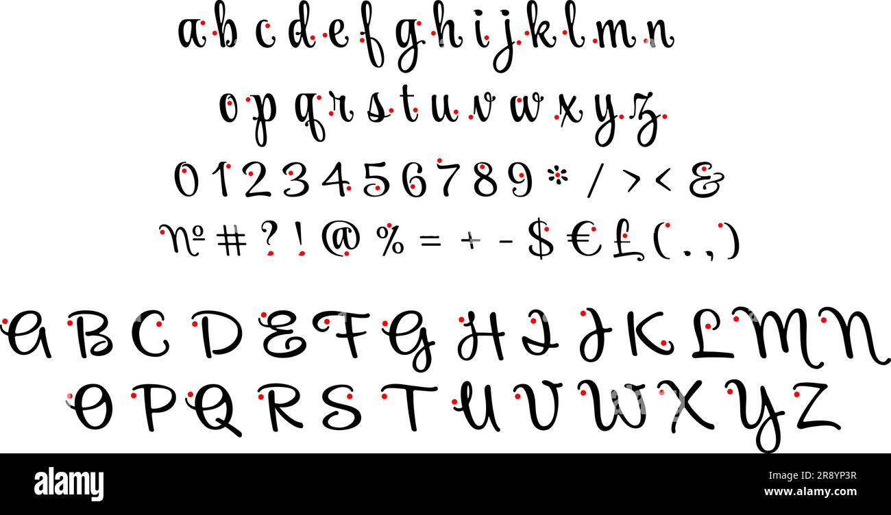 Handwritten decor script alphabet set Stock Vector Image & Art - Alamy