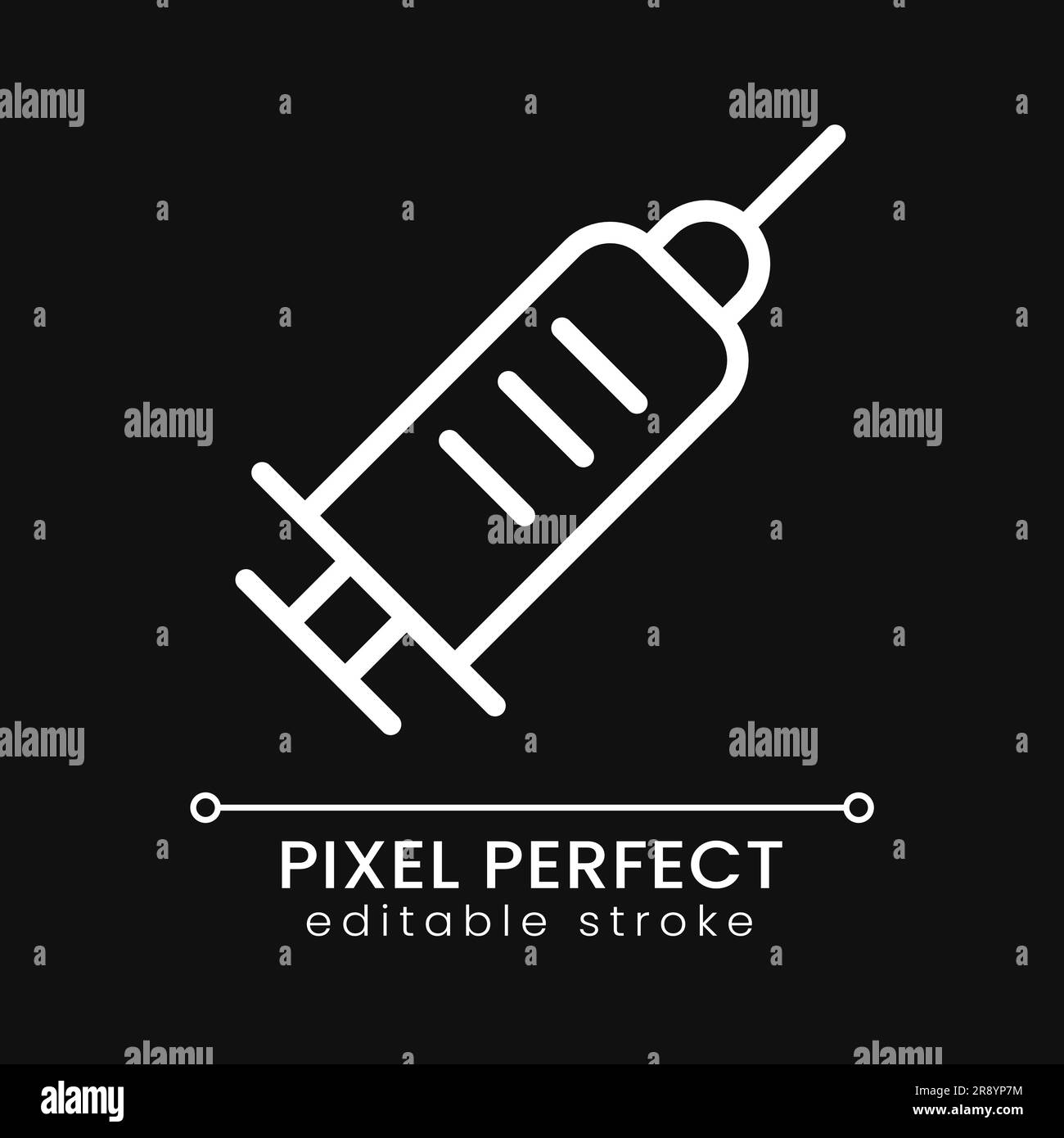 Medical syringe pixel perfect white linear icon for dark theme Stock ...