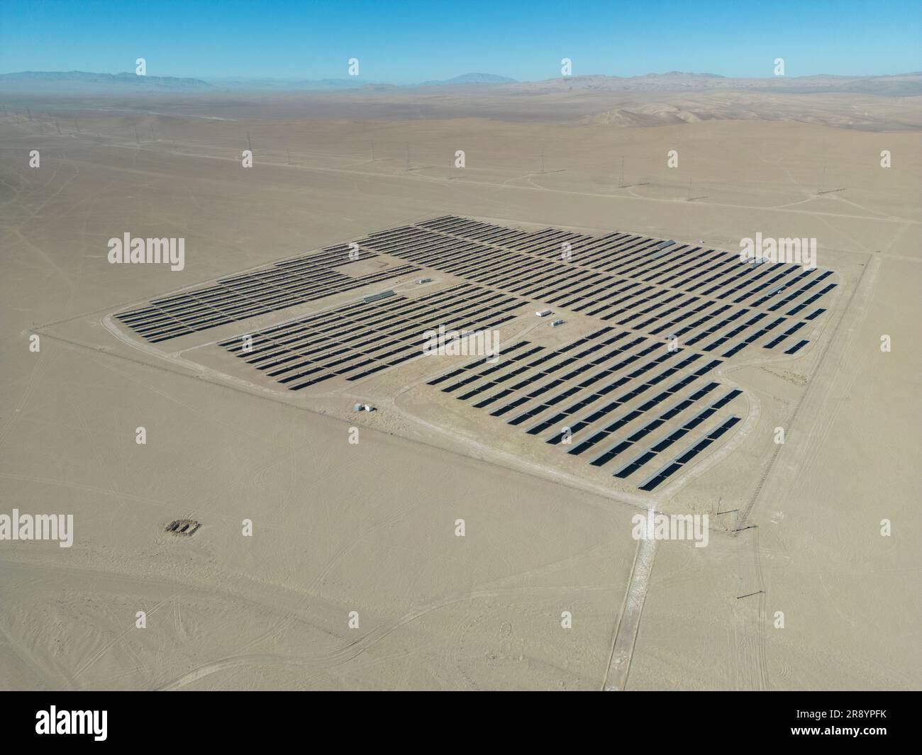 Photovoltaics: Aerial view of a power station in the sunny Atacama ...