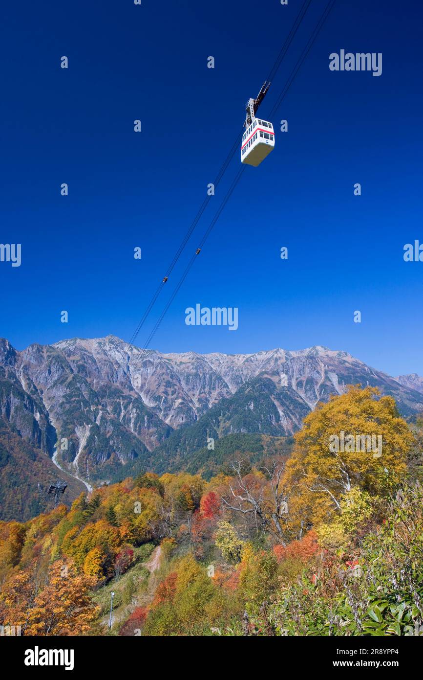 Shin Hotaka Ropeway and Kasagatake in Autumn Stock Photo - Alamy