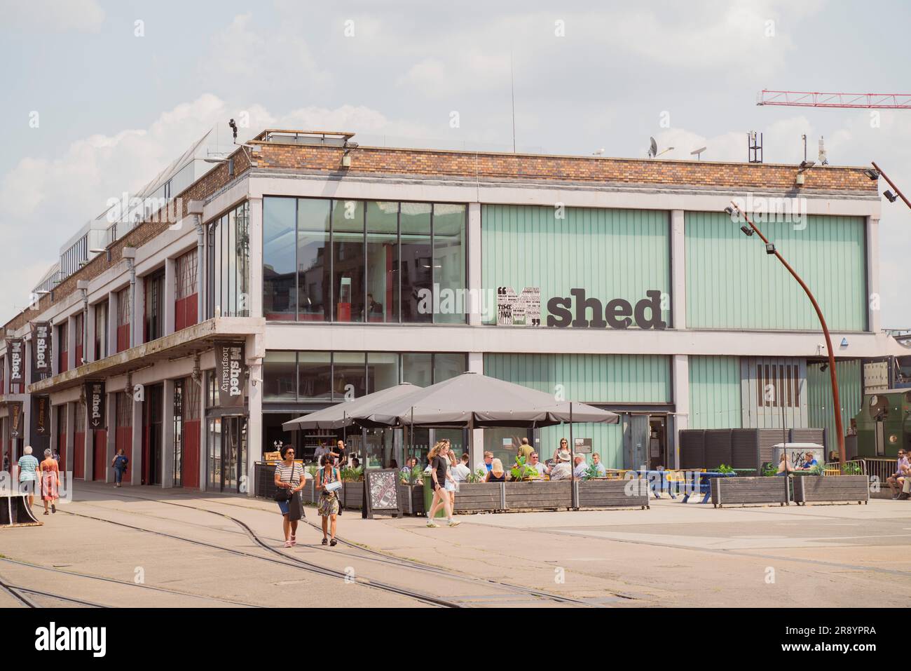 The mShed in the floating harbour in city centre of Bristol, England ...