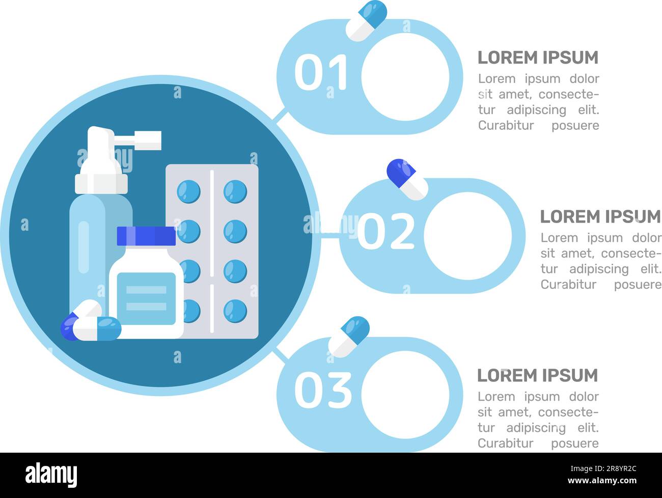 Pills and tablets blue infographic chart design template Stock Vector ...