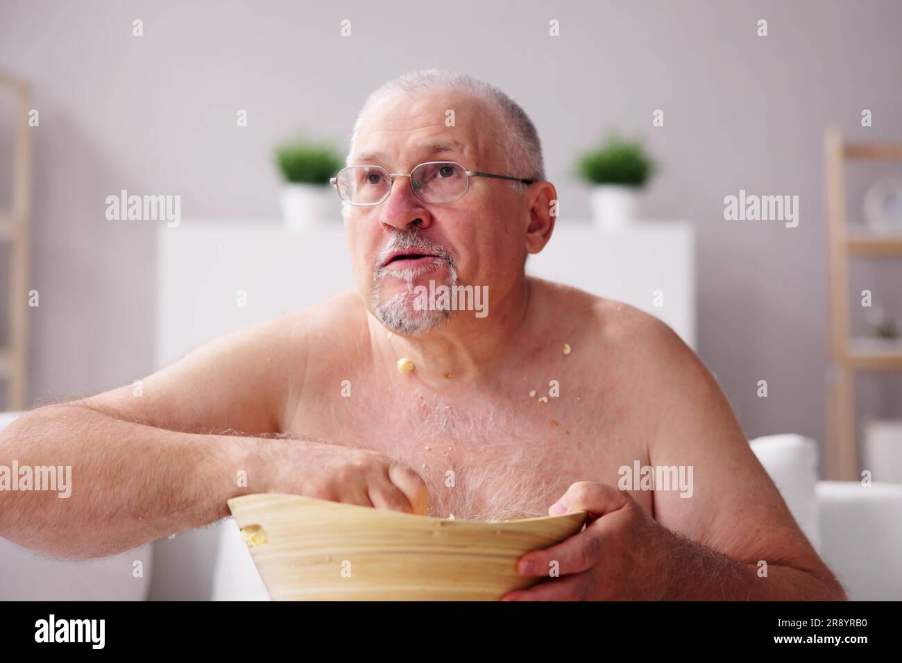 Sitting Overeating Food Lifestyle. Overweight People Watching ...