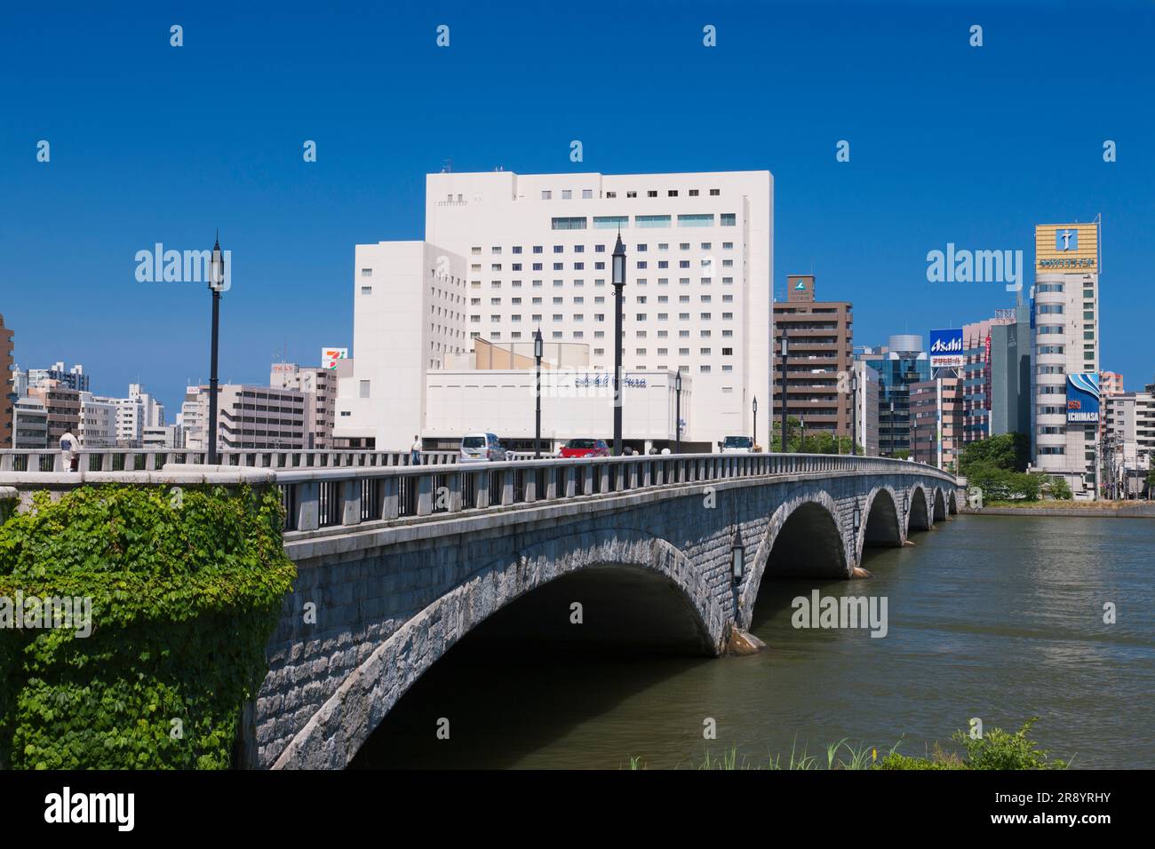 Shinano river and Bandai bridge Stock Photo - Alamy