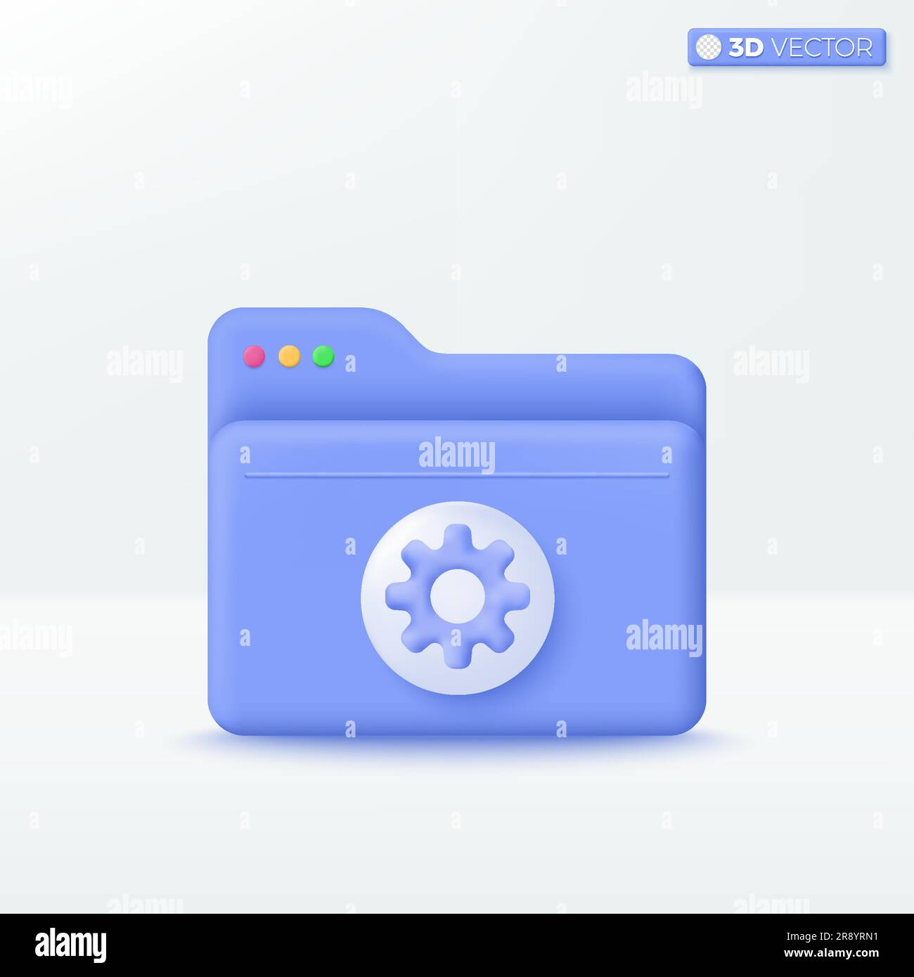 Folder with cogwheel icon symbol. Information online portfolio ...