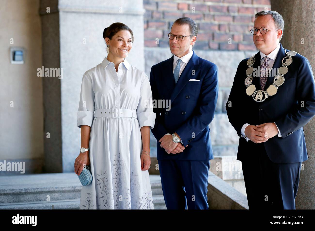 Crown Princess Victoria and Prince Daniel with the chairman of the ...