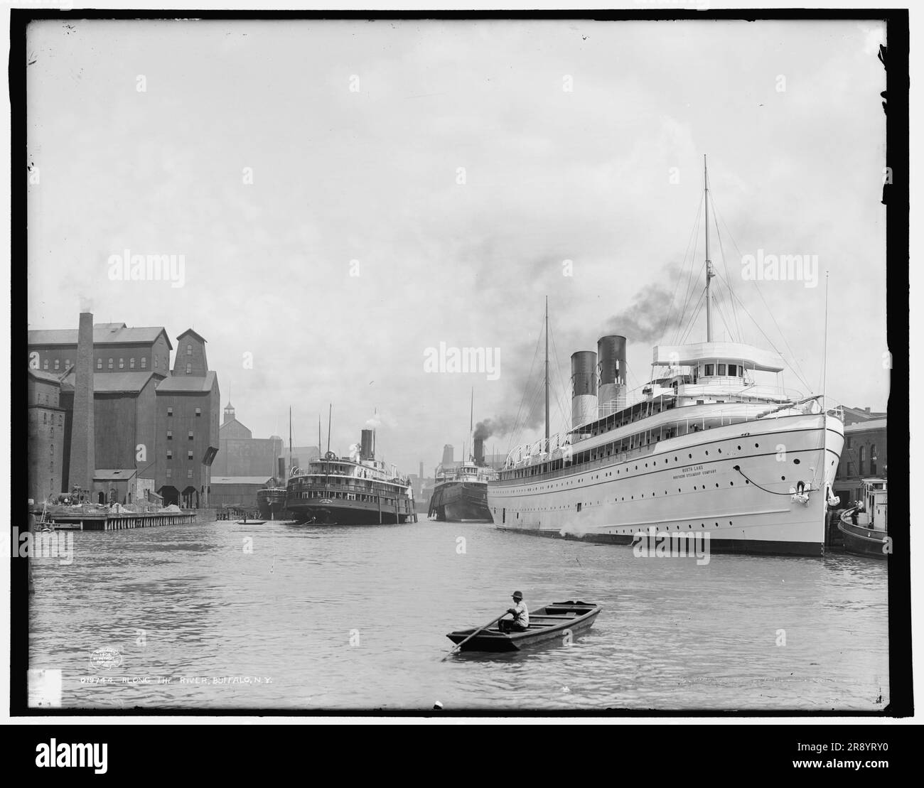 Along the river, Buffalo, N.Y., c1905. Luxury liner 'North Land' on the ...