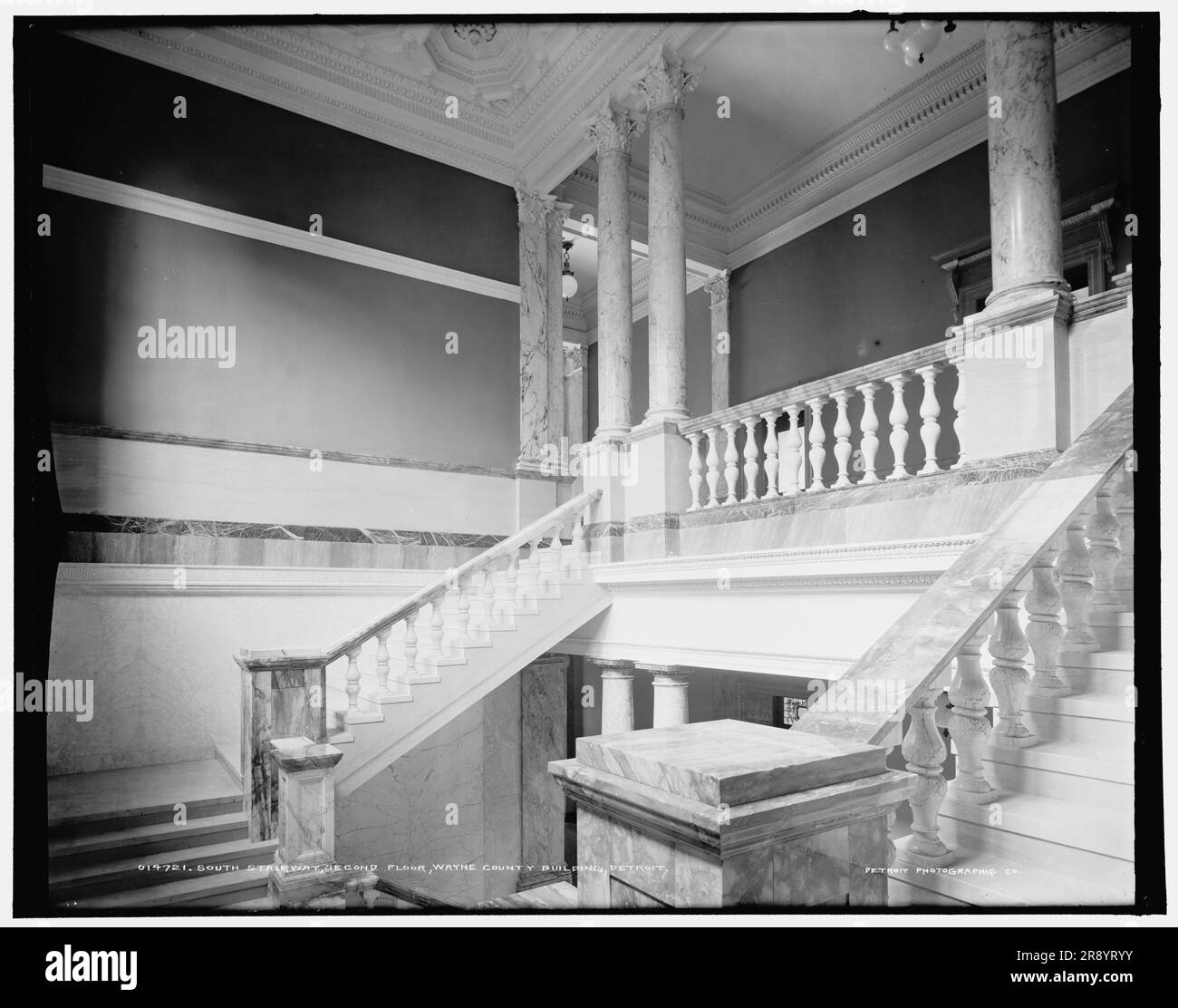 South stairway, second floor, Wayne County Building,Detroit, (1902 ...