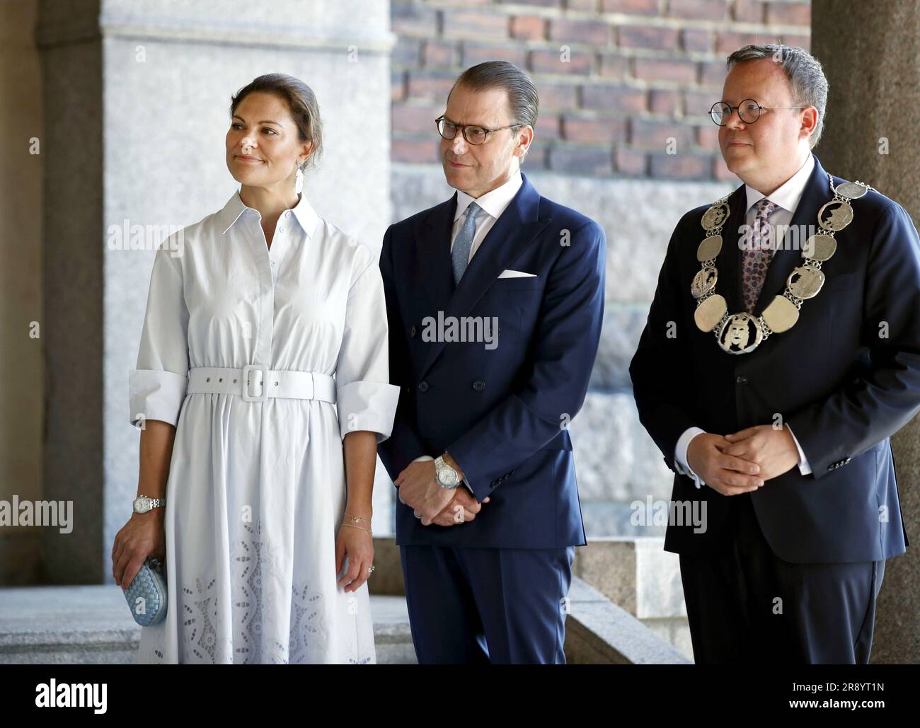 Crown Princess Victoria and Prince Daniel with the chairman of the ...