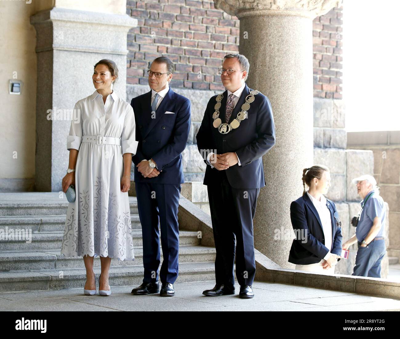Crown Princess Victoria and Prince Daniel with the chairman of the ...
