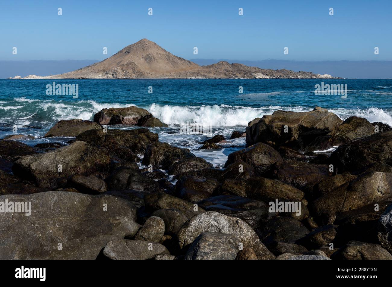 Isla Pan de Azúcar in the National Park Pan de Azúcar viewed from the ...