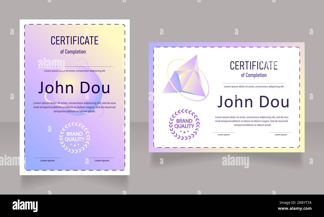 Course certificate design template set Stock Vector Image & Art - Alamy