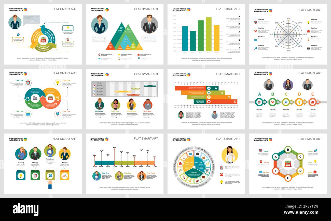 Colorful economy or research concept infographic charts set Stock ...