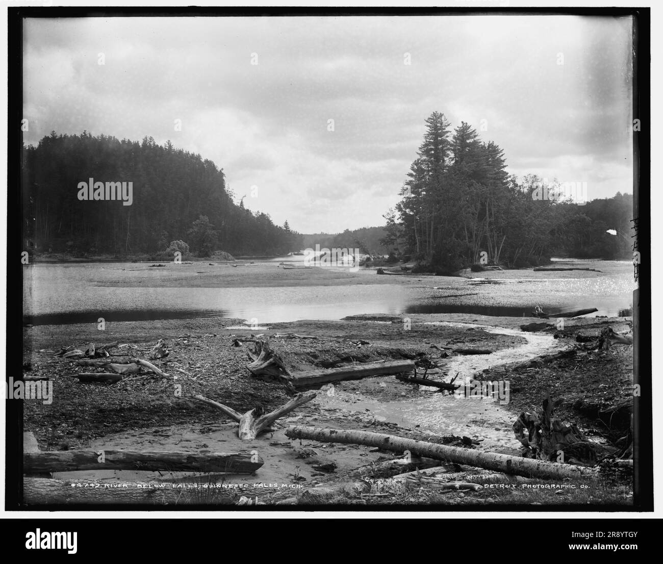 River below falls, Quinnesec [sic] Falls, Mich., between 1880 and 1899 ...