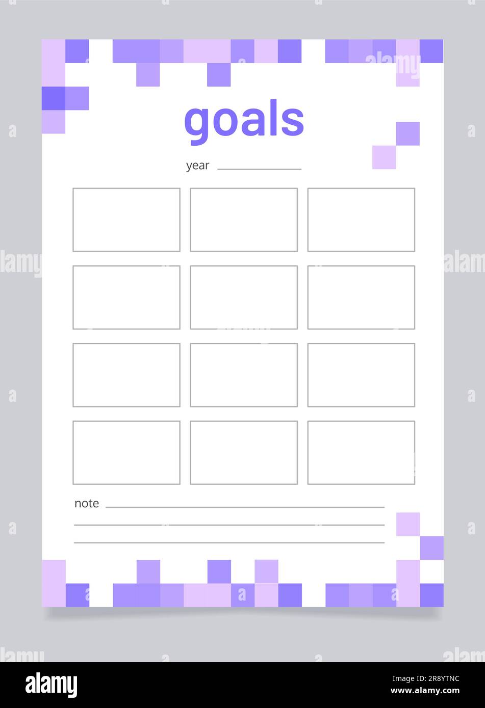 Personal goal setting worksheet design template Stock Vector Image ...