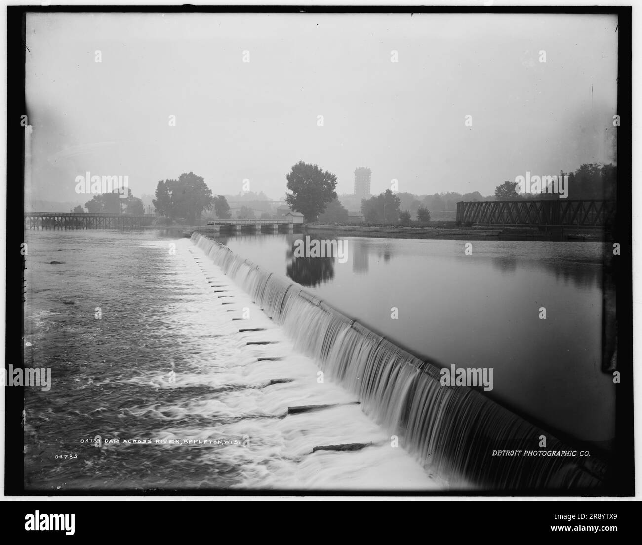 Dam across river, Appleton, Wis., between 1880 and 1899 Stock Photo - Alamy