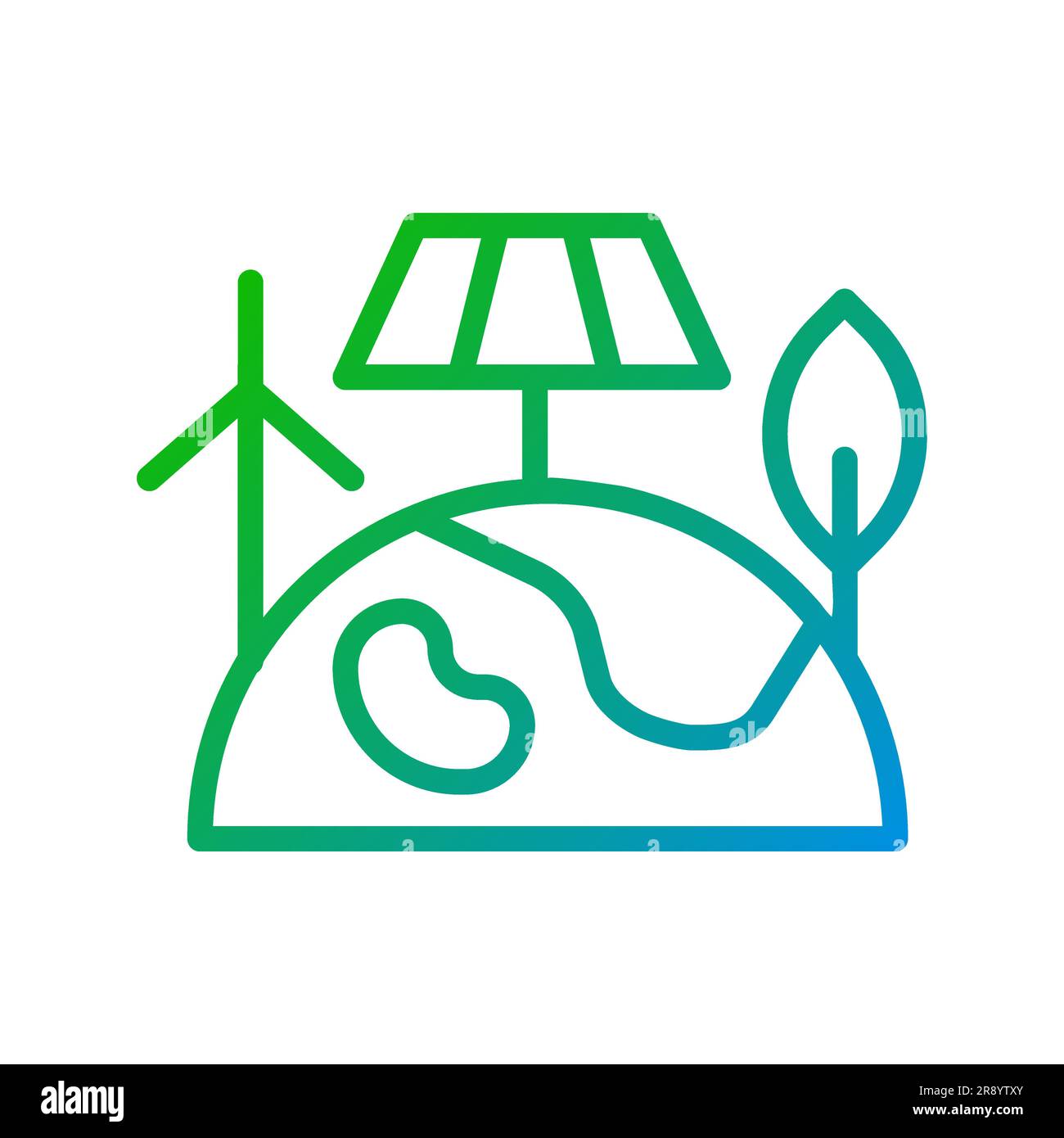Renewable energy pixel perfect gradient linear vector icon Stock Vector ...