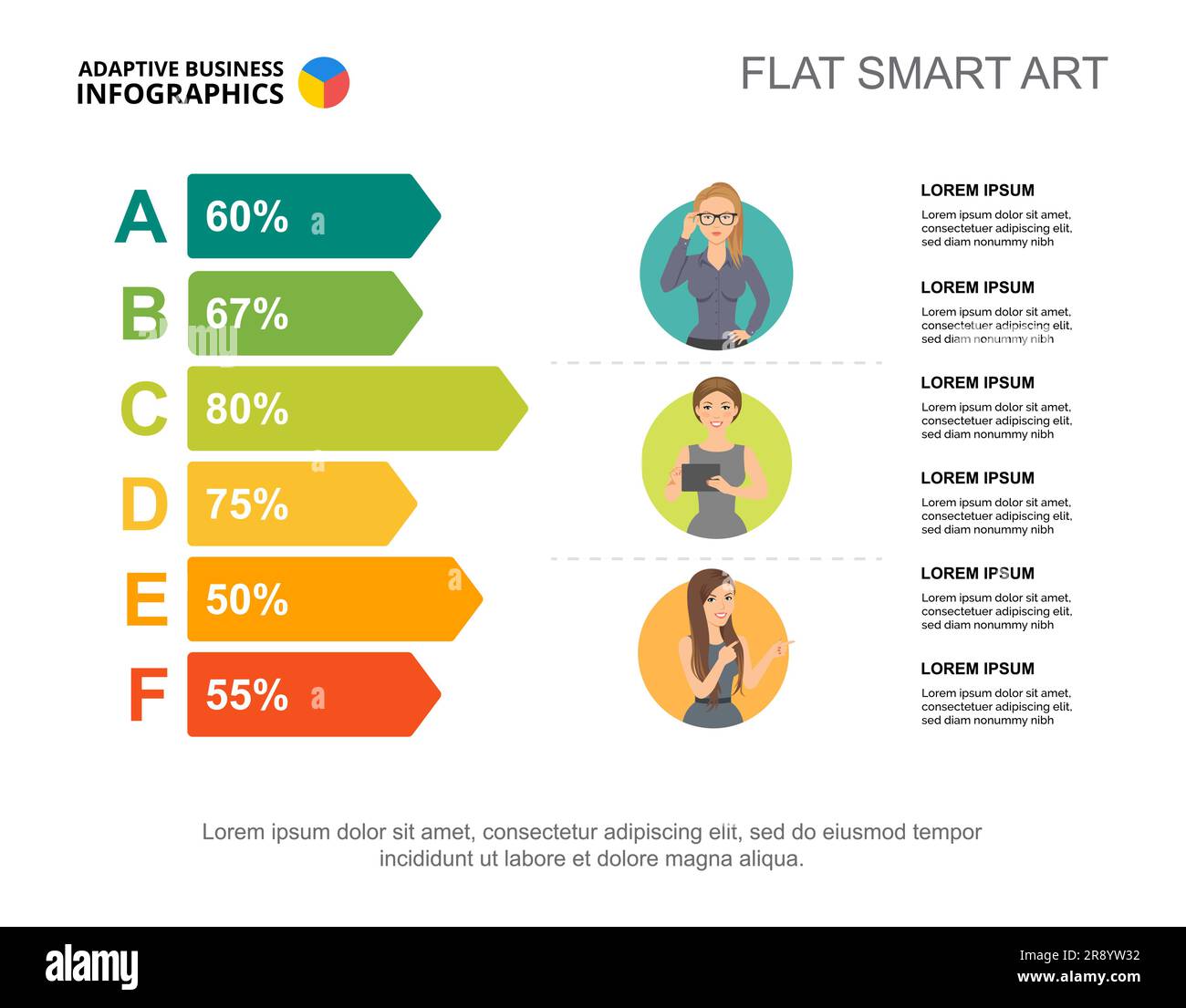Six options percentage chart template for presentation Stock Vector ...