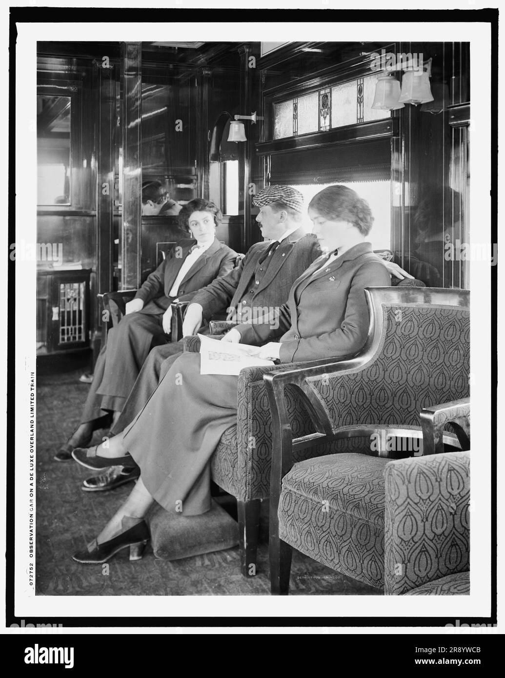Observation car on a deluxe overland limited train, between 1910 and ...