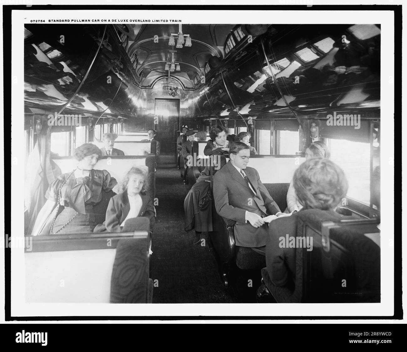 Standard pullman car on a deluxe overland limited train, between 1910 ...