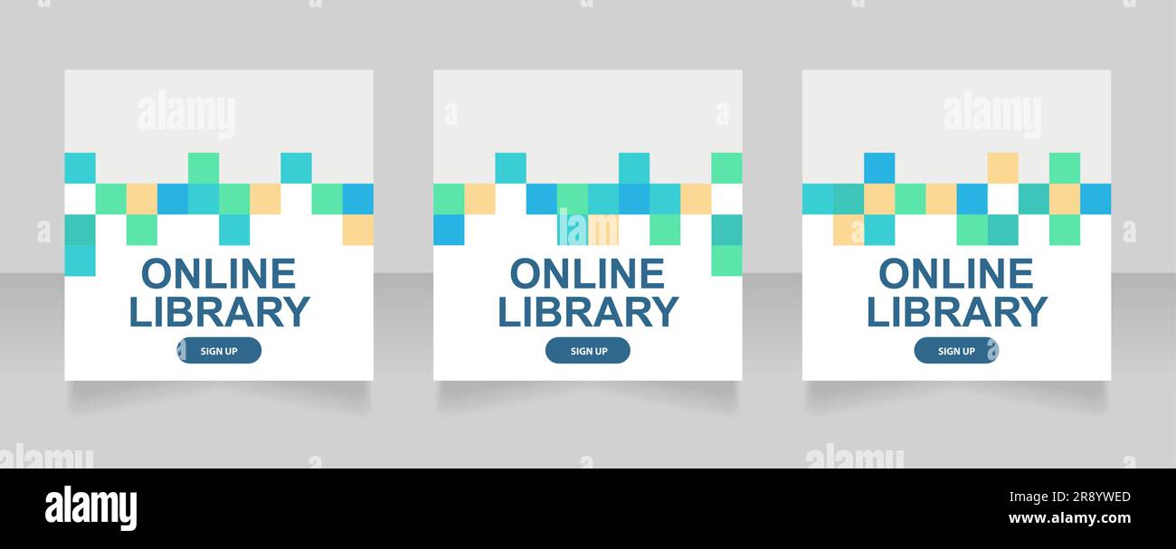 Electronic library for kids web banner design template Stock Vector ...