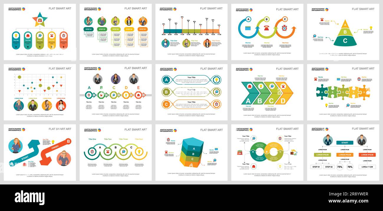 Colorful startup and management infographic charts set Stock Vector ...