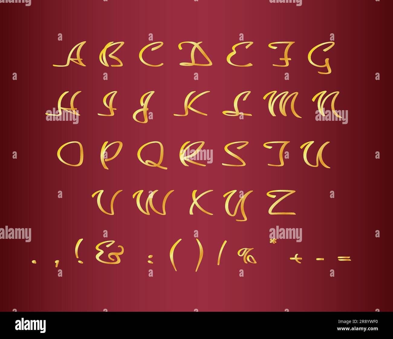 Elegant gold cursive script Stock Vector Images - Alamy