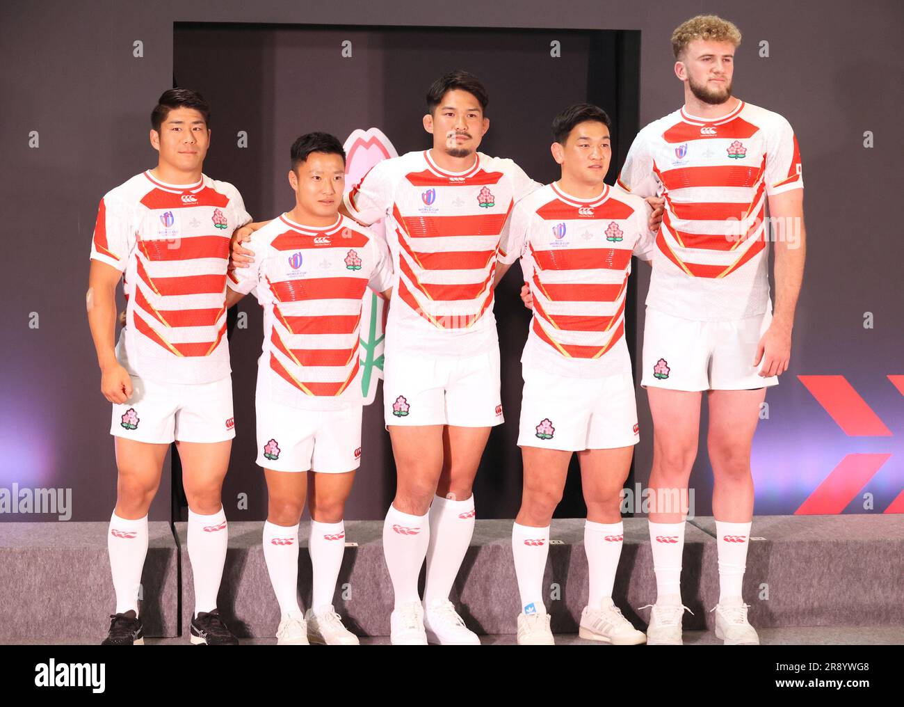 Tokyo, Japan. 23rd June, 2023. Japan's rugby national team members (L-R ...